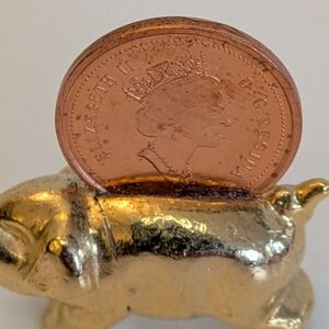 Office | Lucky Penny Coin Canadian 1 Cent Brass Piggy Pig Miniature ...